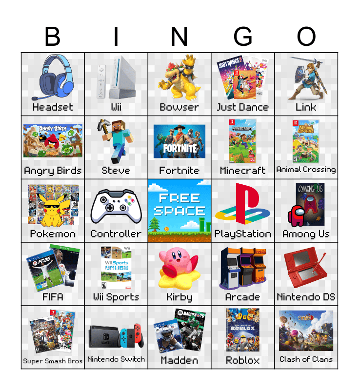 Gamer Bingo Card
