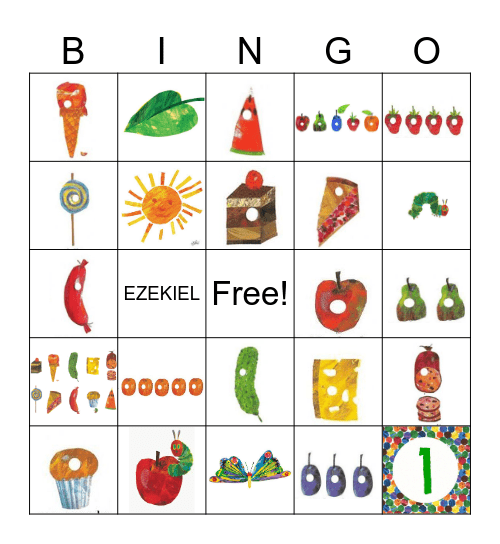 The Very Hungry Caterpillar Bingo Card