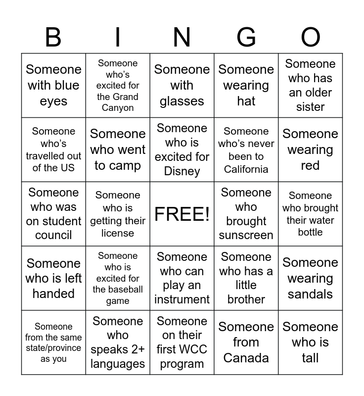 Google Docs Bingo Card