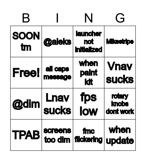 CSS General Chat Bingo Card