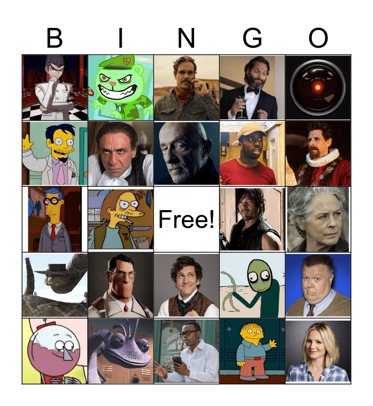 Favourite character Bingo !! Bingo Card