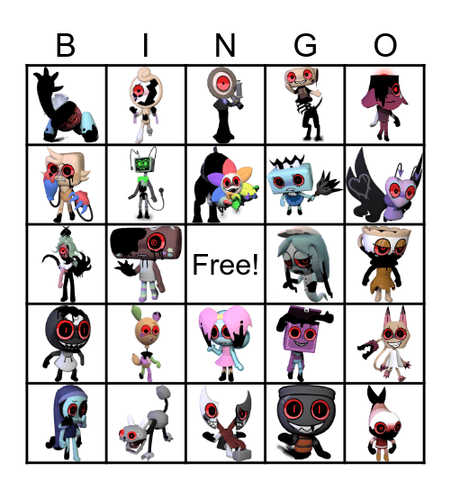 Dandy's World Twisted Bingo Card