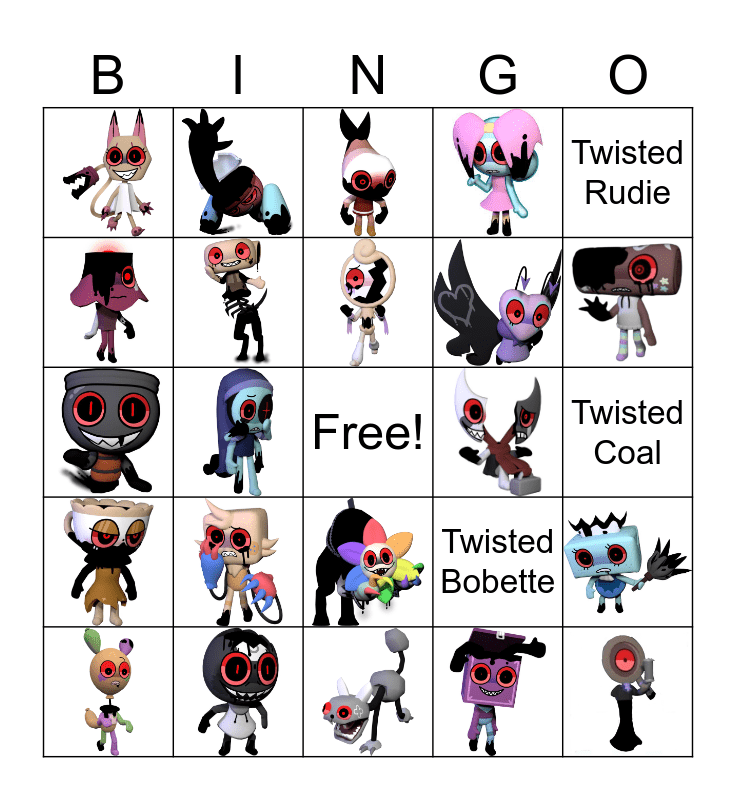 Dandys World Twisteds Bingo Card