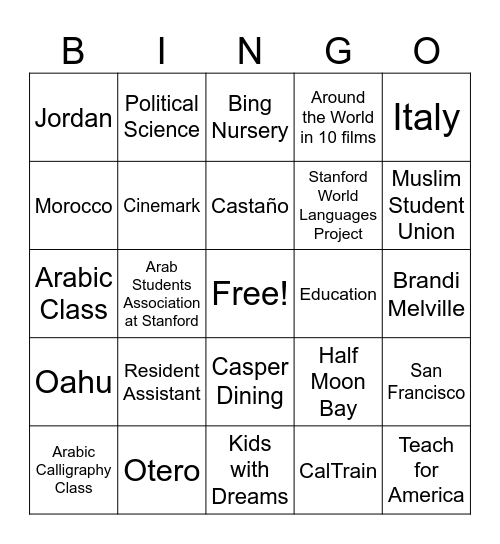 han Bingo Card