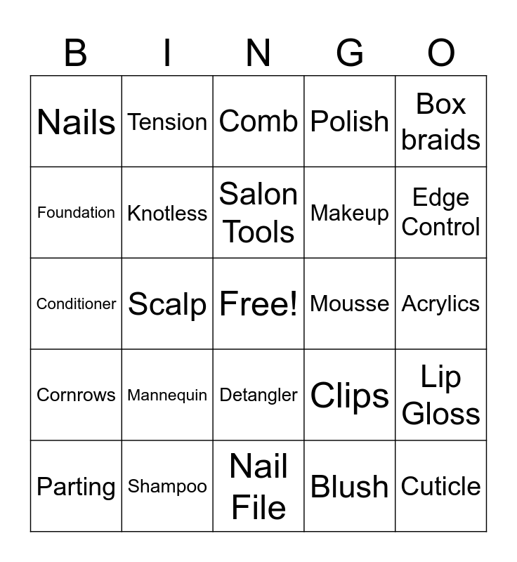 Hair We Go Bingo Card
