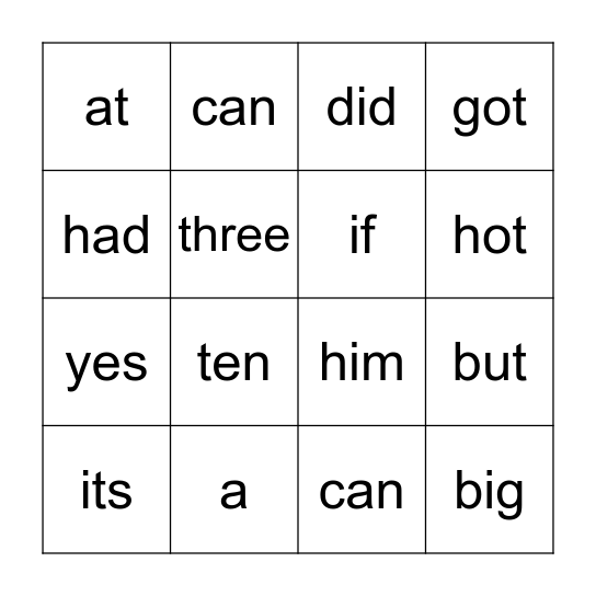 CKLA Skills Unit 6 SIght and Tricky Words Bingo Card