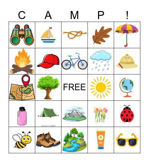 ADVENTURE CAMP BINGO Card