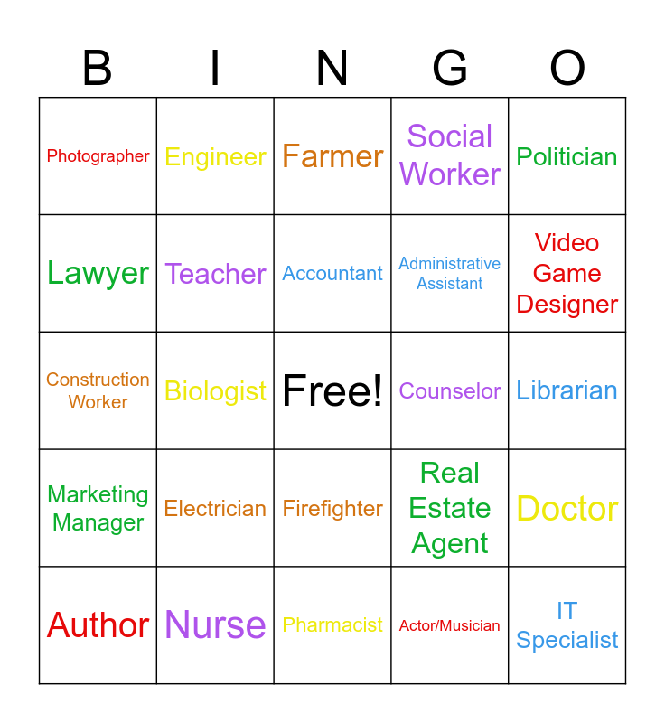 Career Bingo Card