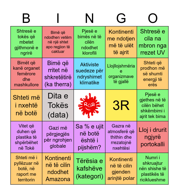 Mendo për Tokën Bingo Card