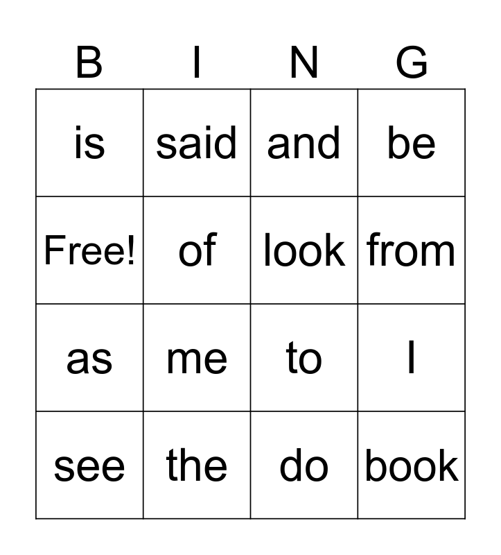 UFLI BINGO Card