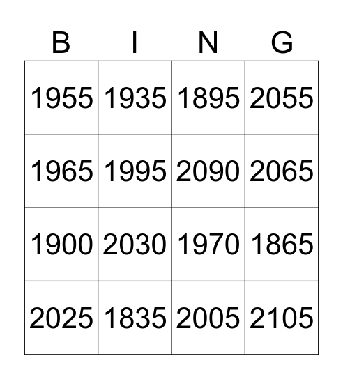 Brian 16 Comparison Bingo Card