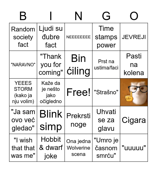 Vuki bingo Card