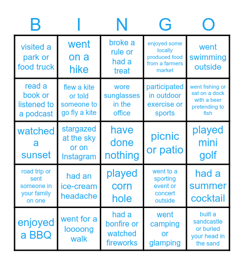 June Bingo Card