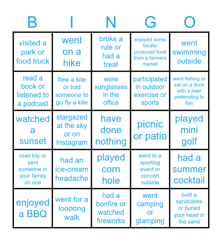 June Bingo Card