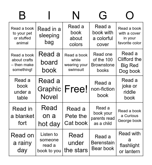 Summer Reading Bingo 2025 Bingo Card