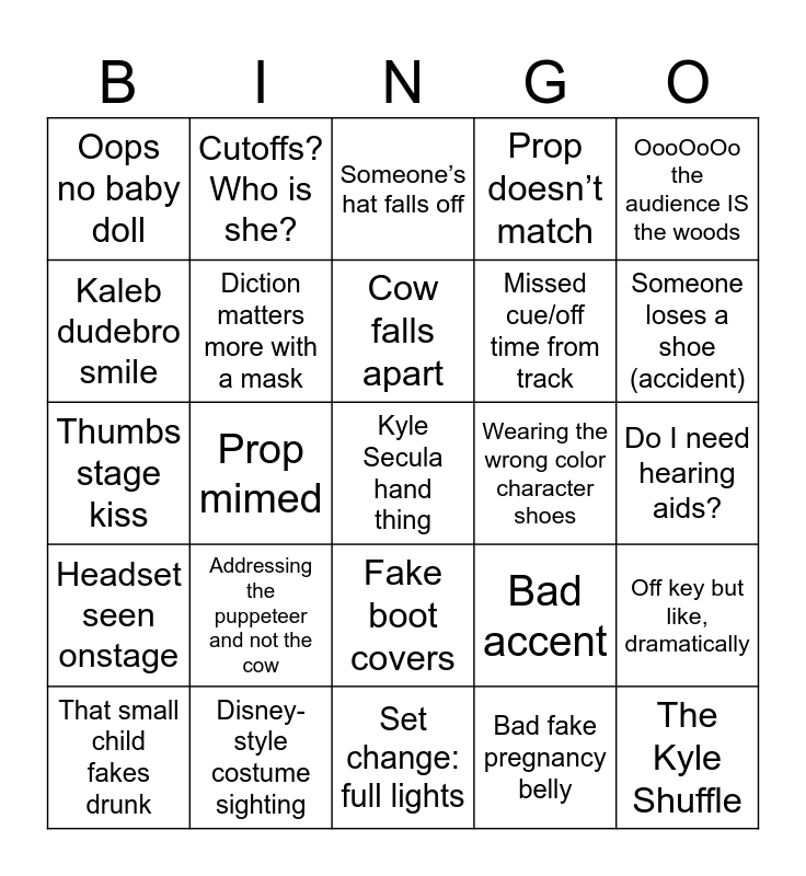 ST Into the Woods Bingo Card