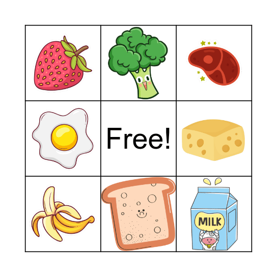 HEALTHY FOOD Bingo Card