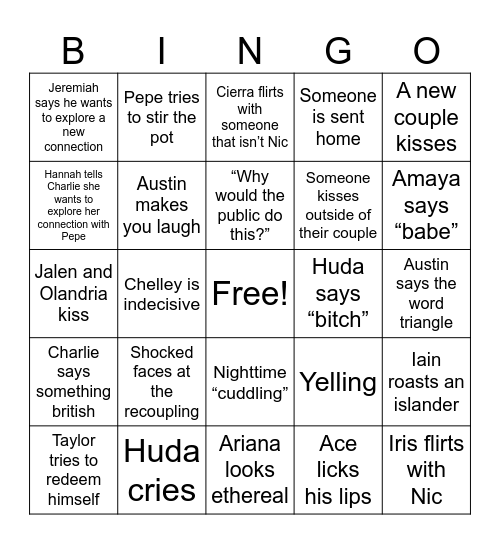Love Island US Ep 12 Bingo Card love-island-us-ep-12-bingo-card