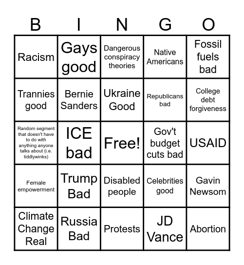 NPR BINGO Card
