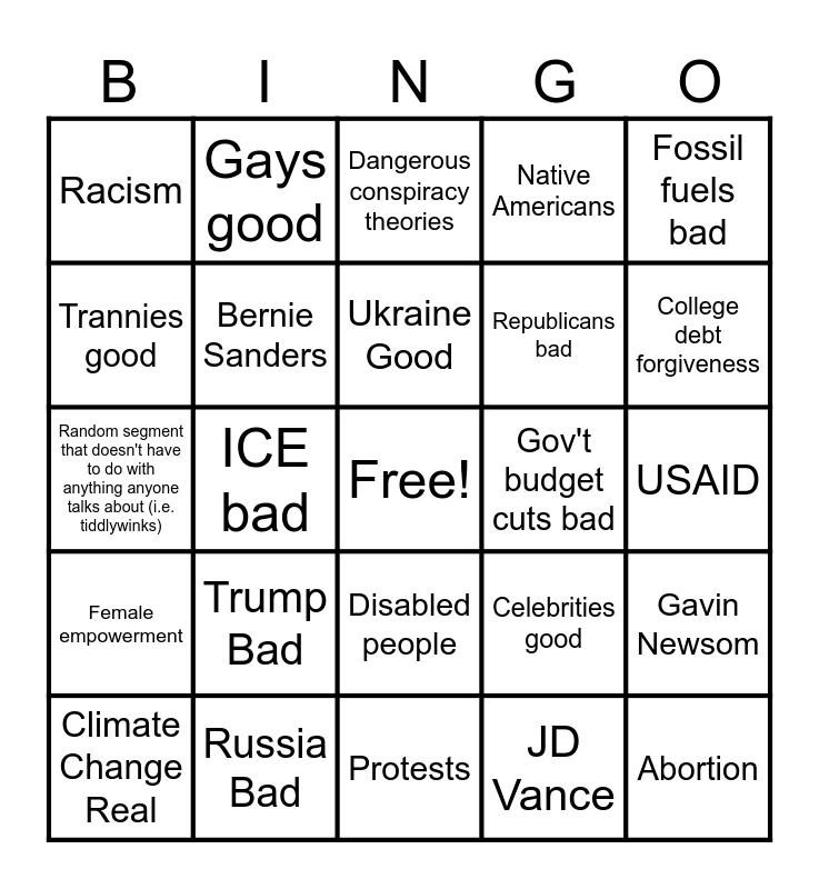 NPR BINGO Card