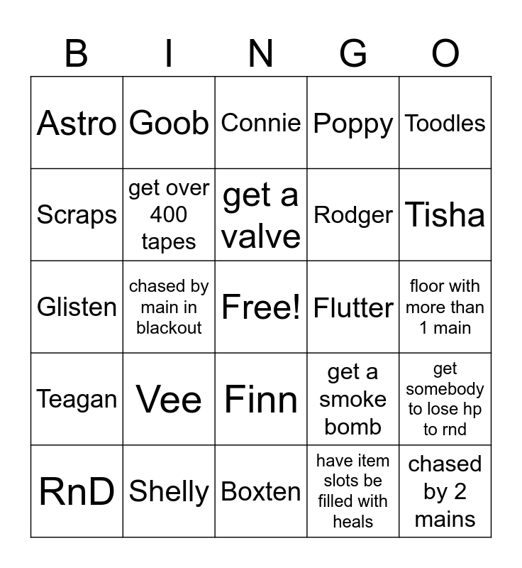 DANDY. Bingo Card