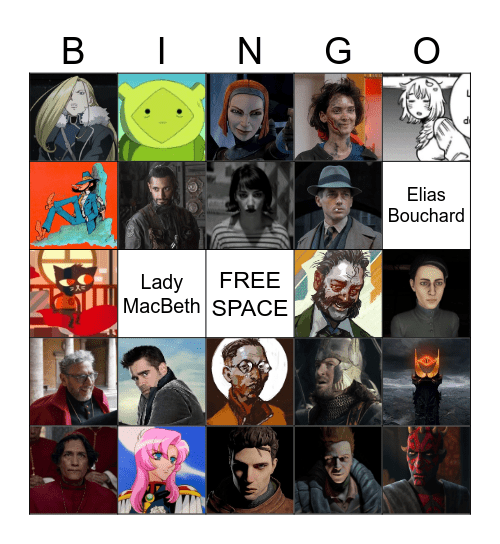 Favorite Character Bingo Card