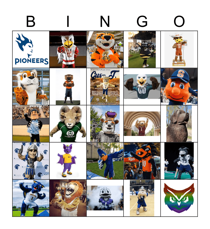 Mascot Bingo Card