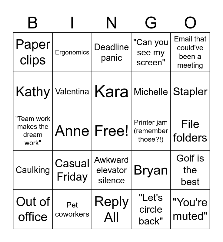 Fun Friday for Programs & Club Ops Bingo Card