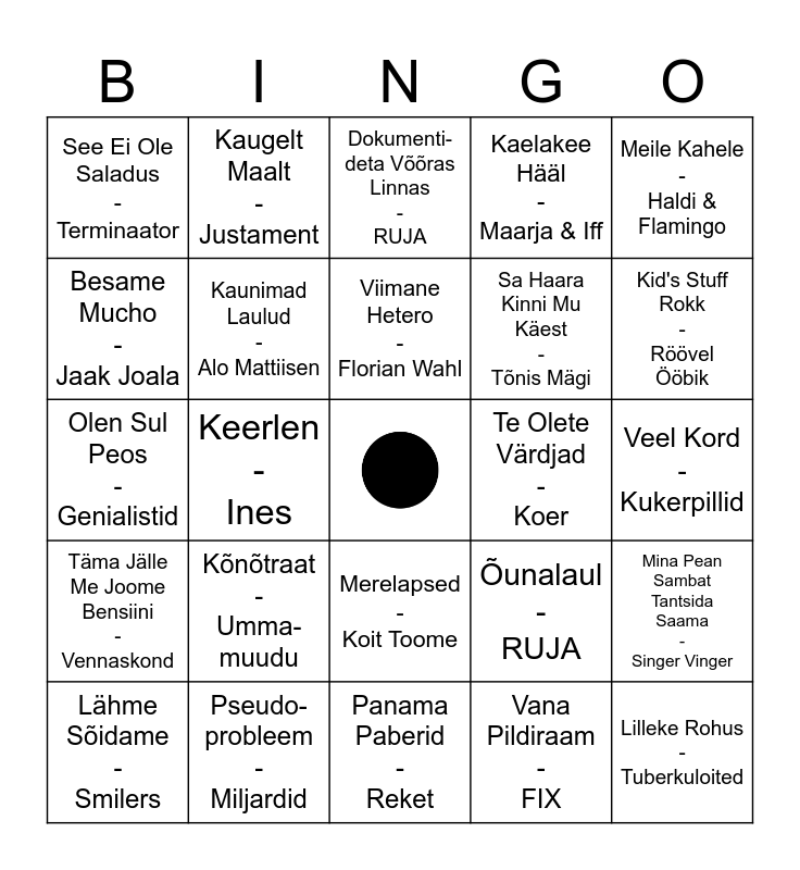 Musabingo 7 Bingo Card