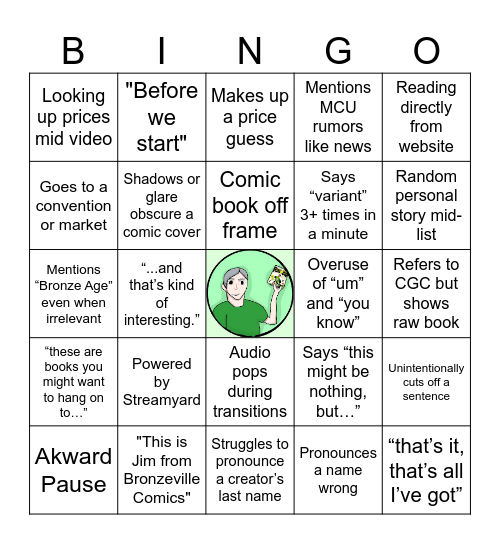 Bronzeville Comics Bingo Card