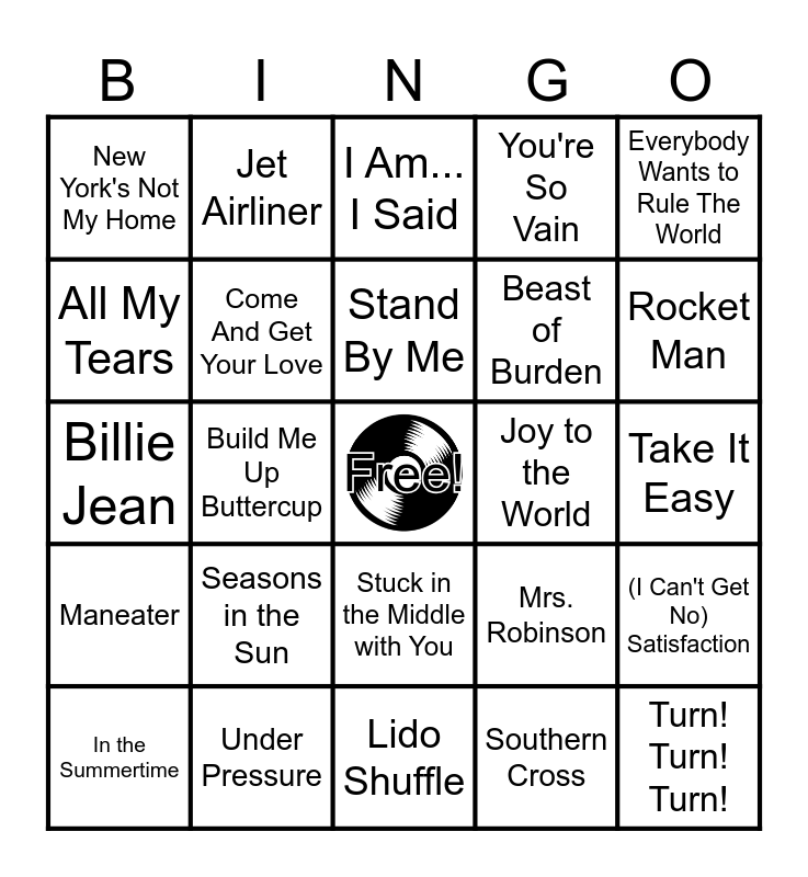 The Super Mix Bingo Card