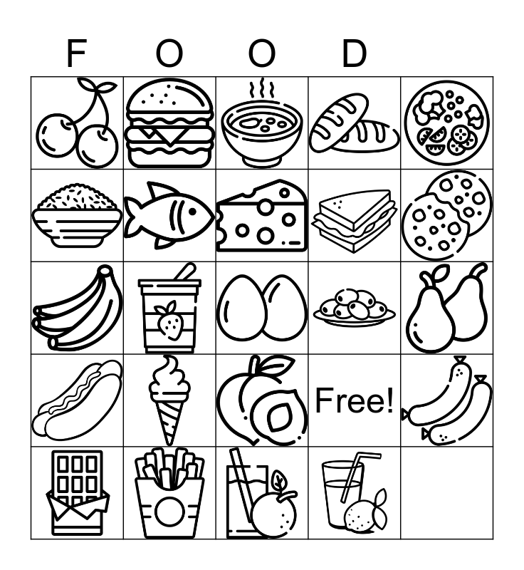 Yummy Bingo Card