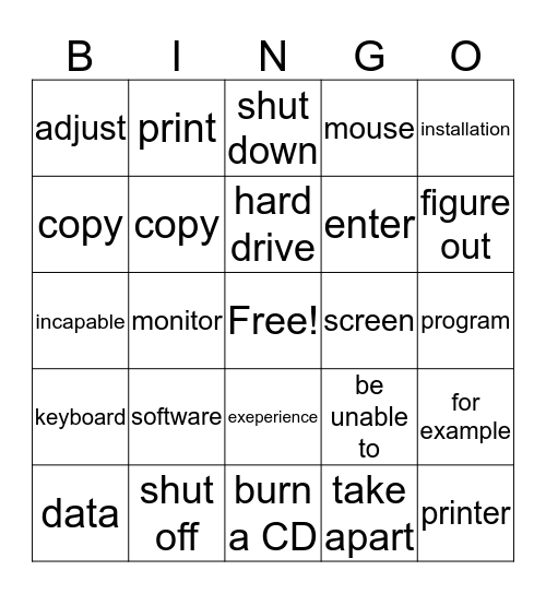 Book 16 Lesson 4 Vocab Bingo Card