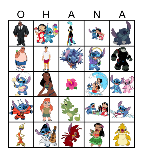 Lilo et Stitch Bingo Card