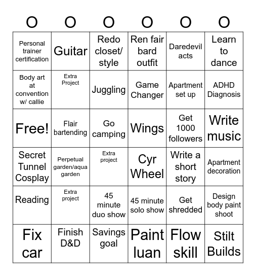Project Bingo Card