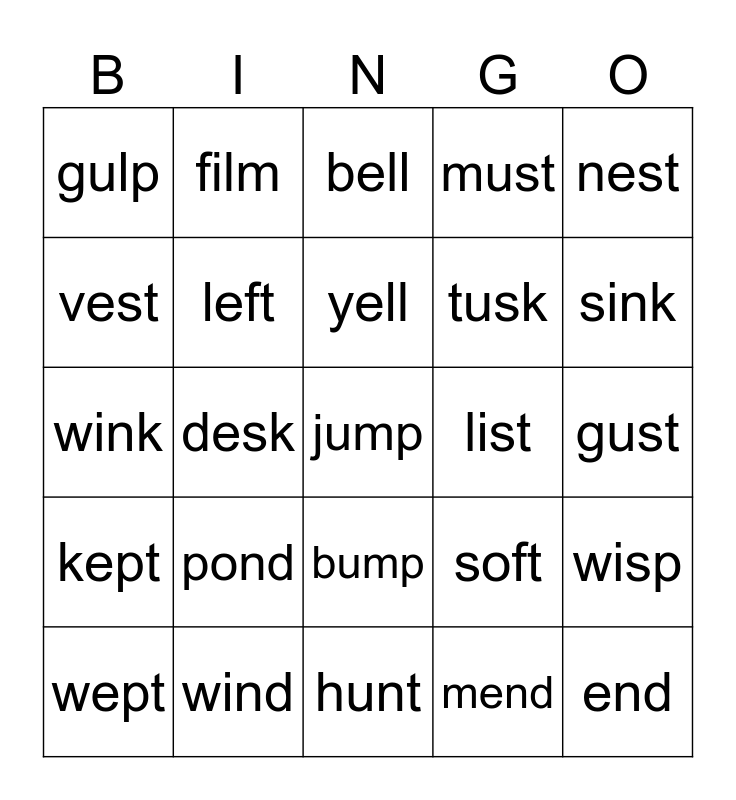 Unit 8 Bingo Card