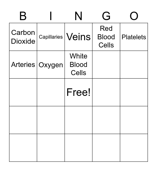 Circulatory Bingo Card