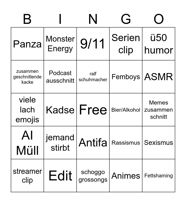 Insta Bingo Card