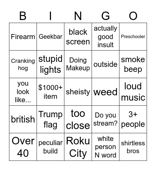 Gauntlet bingo Card