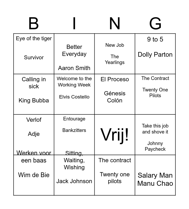 HR Bingo Card