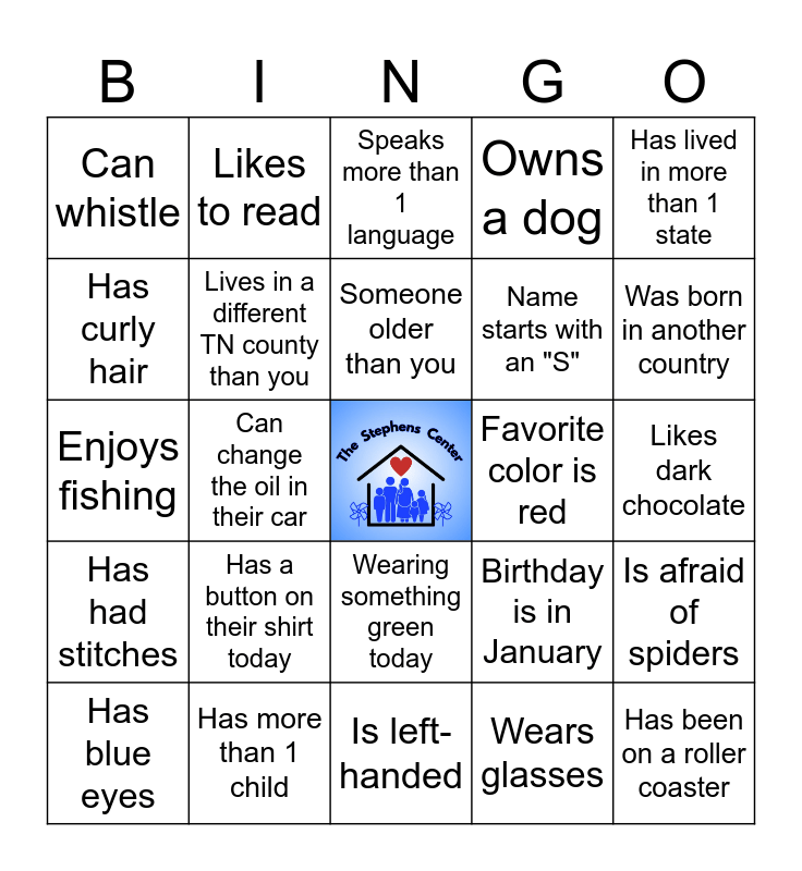 Family Mingle Bingo Card
