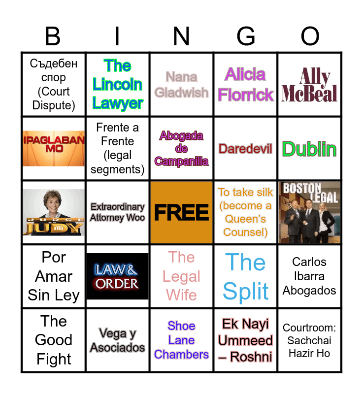 RCX Legal Eagle Bingo! Bingo Card