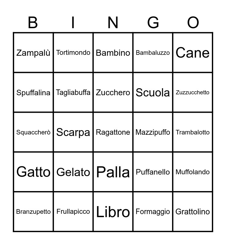 ITALIAN BRAINROT BINGO Card