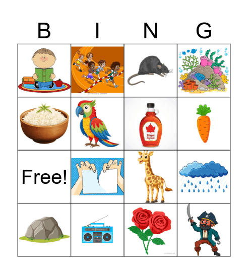 /r/ articulation bingo Card