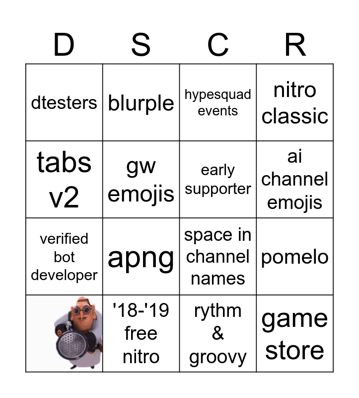 Discord OG Bingo Card