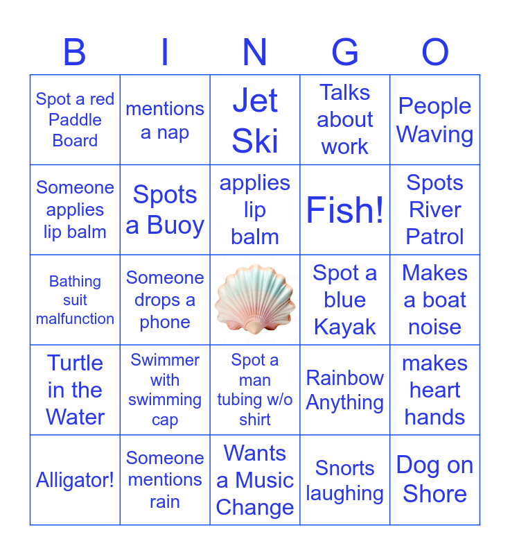 Ladies Boat Day Bingo Card
