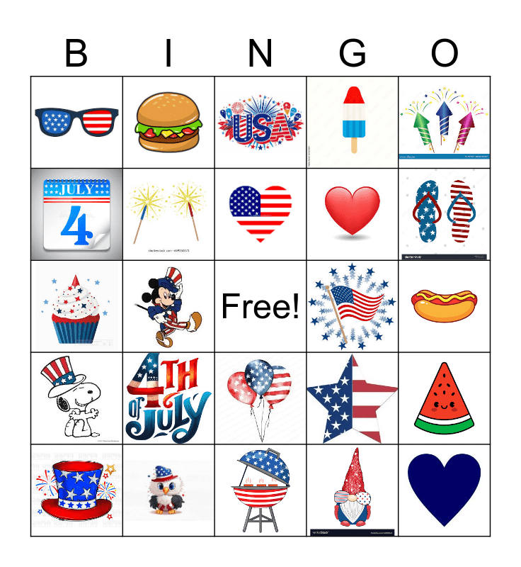 Independence Day Bingo Card