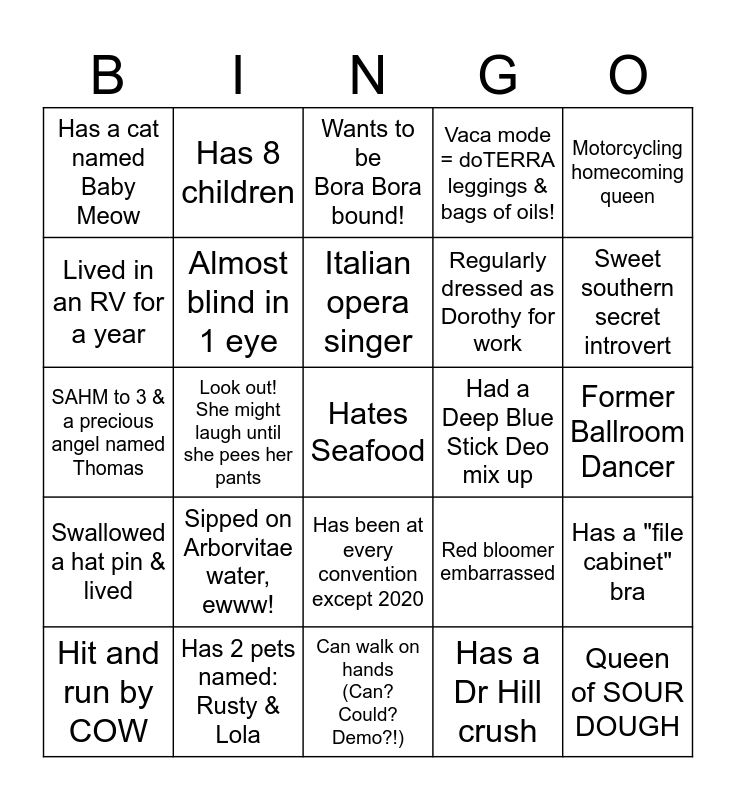 Who Done It? Bingo Card
