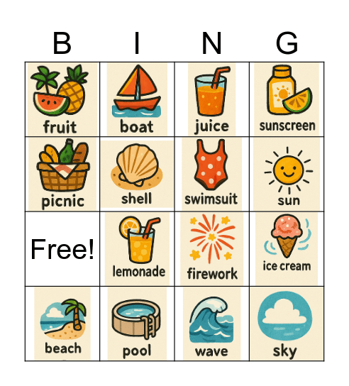 Summer Bingo Card