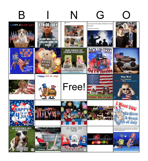 4th july Bingo Card